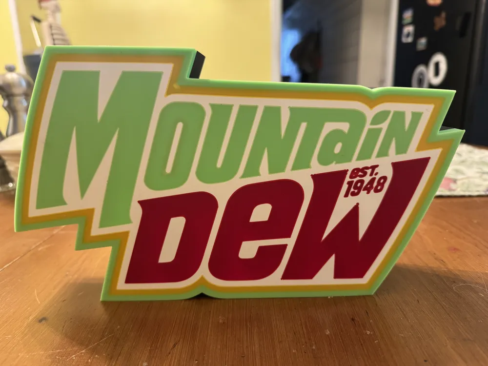 Mountain Dew Sign - Free 3D Print Model - MakerWorld