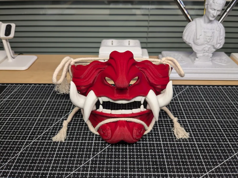 Oni Mask (Samurai Mask) #3 - Free 3D Print Model - MakerWorld