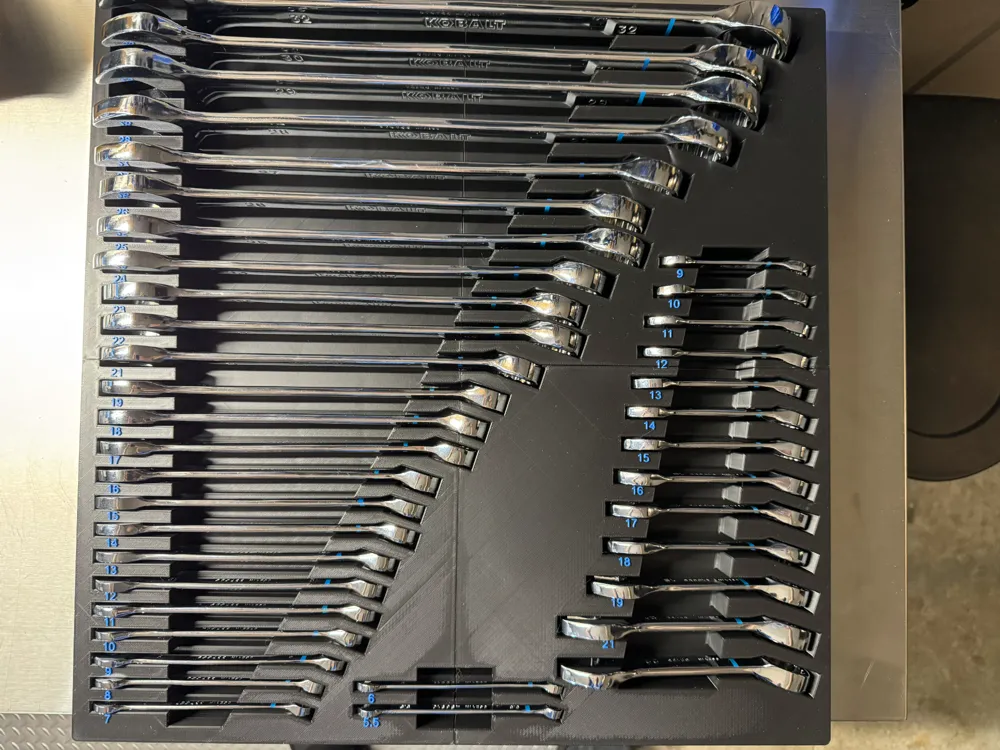 Gridfinity Kobalt Wrench set organizer - Free 3D Print Model - MakerWorld