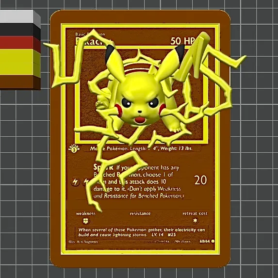Pikachu 3D Printable Pokémon Card; Pokemon TCG by ABC3D - MakerWorld