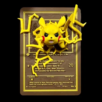 Pikachu 3D Printable Pokémon Card; Pokemon TCG by ABC3D - MakerWorld