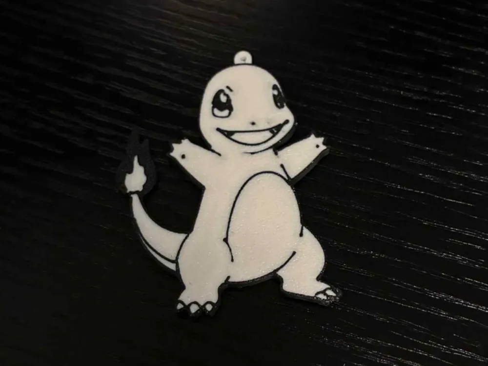 Charmander keychain - Black/White - Free 3D Print Model - MakerWorld