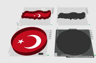 Lightbox-Turkey Round Shield Support-free Multicolor - Free 3D Print ...
