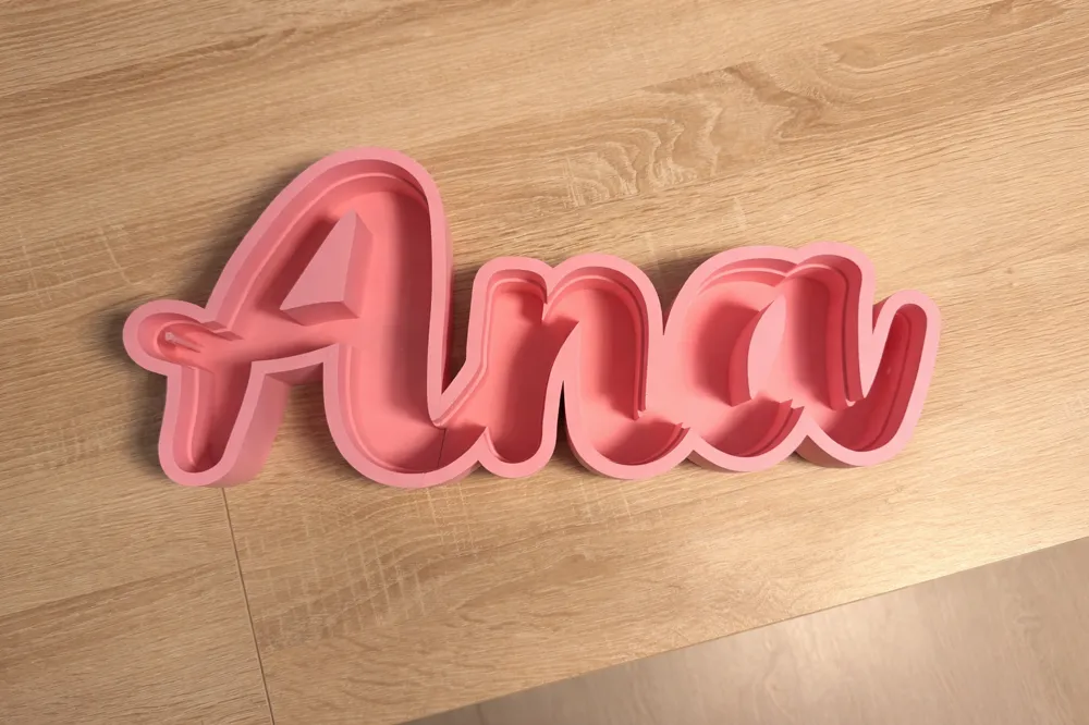 Illuminated Sign - Ana's Name - Free 3D Print Model - MakerWorld