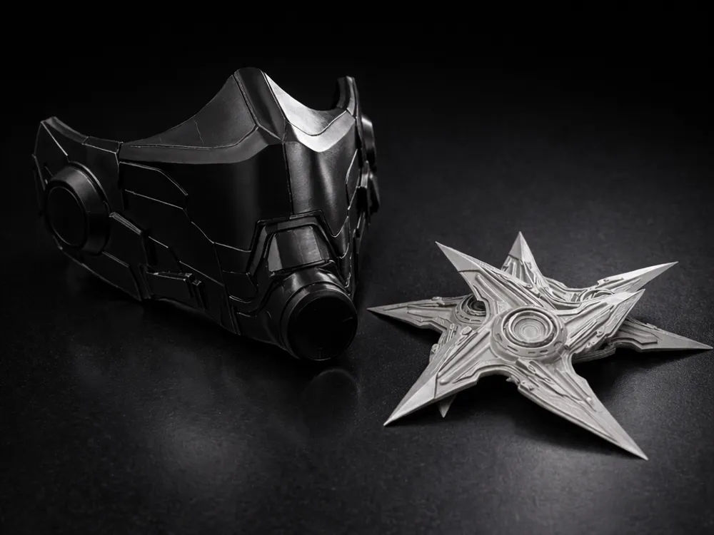 Cybernetic Ninja Mask and Stars - Free 3D Print Model - MakerWorld