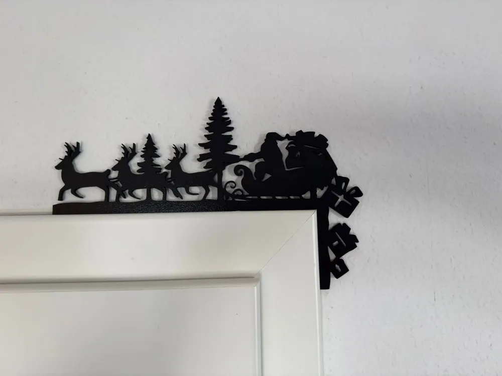 Christmas Door Decoration – Reindeer Silhouette - Free 3D Print Model ...