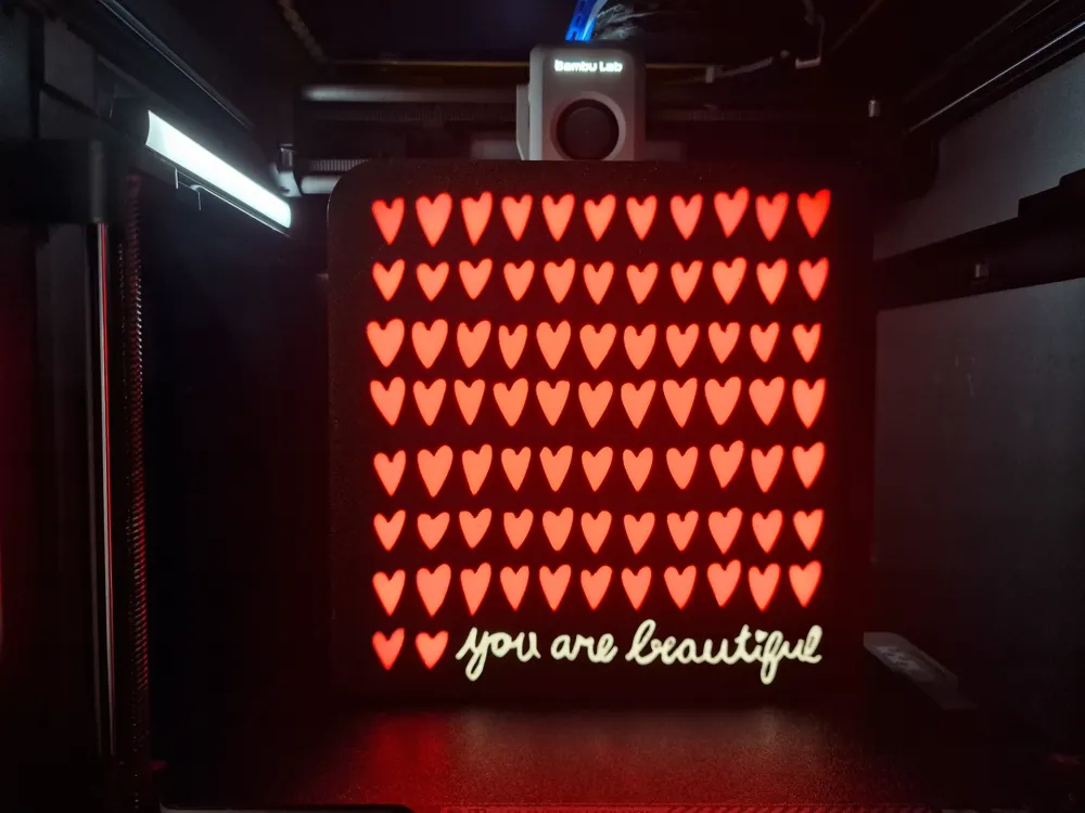 Hearts - You are beautiful Lightbox by twooarts - MakerWorld