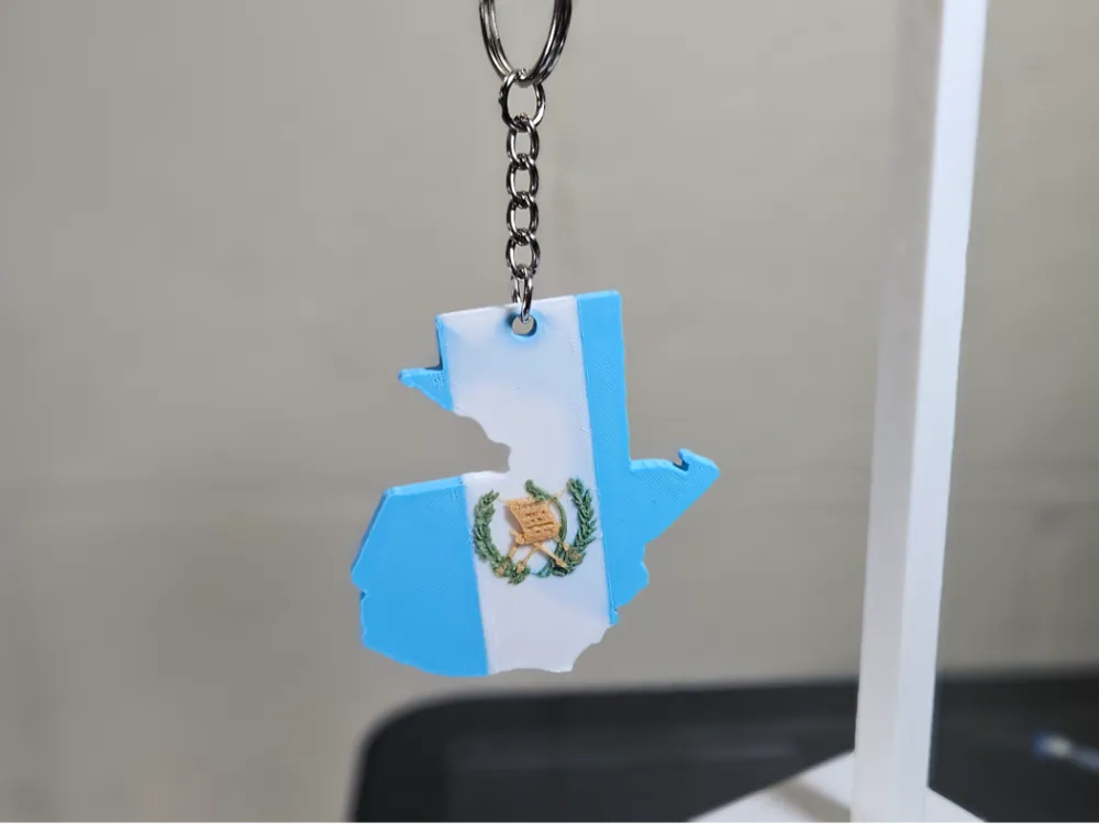 Guatemalan Flag Keychain - Free 3D Print Model - MakerWorld