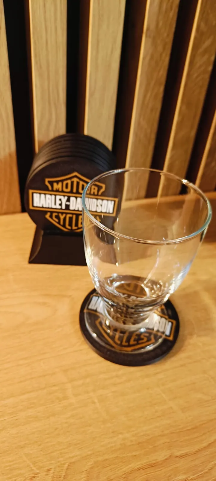cup coaster Harley Davidson - Free 3D Print Model - MakerWorld