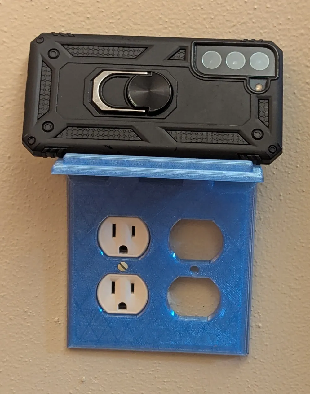 Mobile Phone Charging Outlet Shelf (1 or 2 Gang) - Free 3D Print Model ...