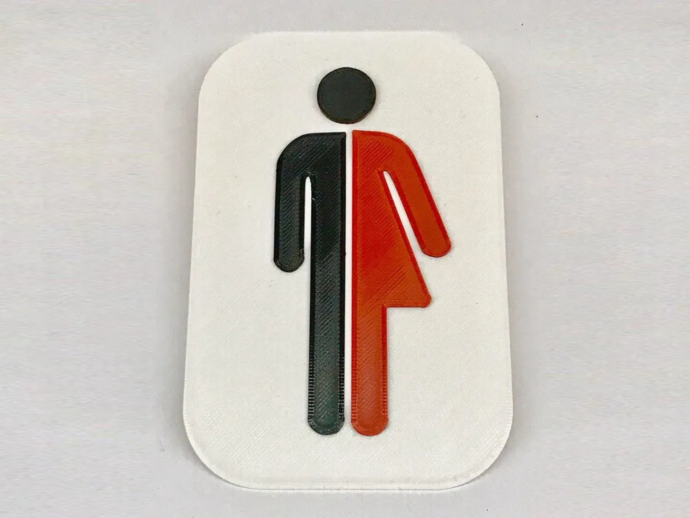 Unisex (Gender Neutral) Restroom Sign - up to 4 colours by Wing-Art ...