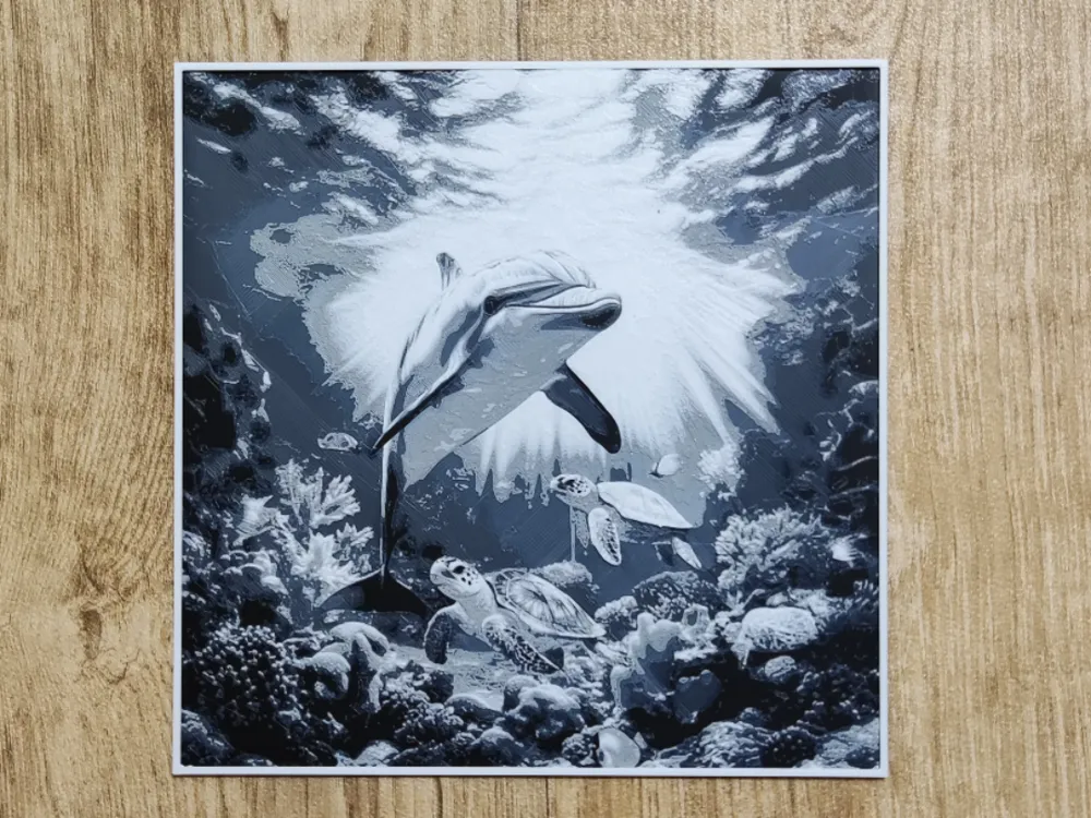 Dolphin - hueforge by Fantomas MakerWorld: Download Free 3D Models