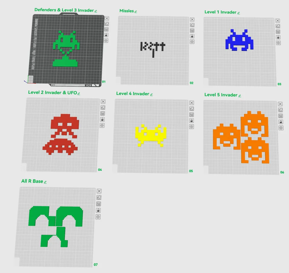 Space Invaders Wall Art by PaulD - MakerWorld