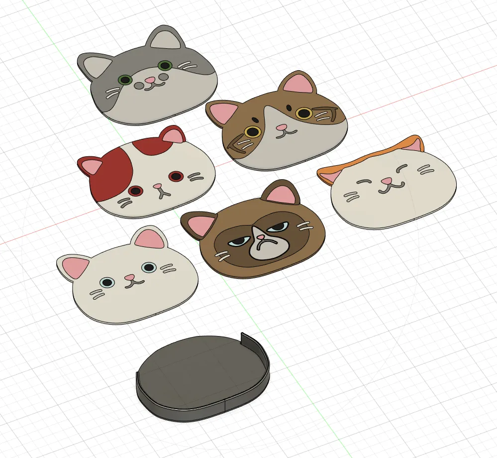 Cat Coasters - Free 3D Print Model - MakerWorld