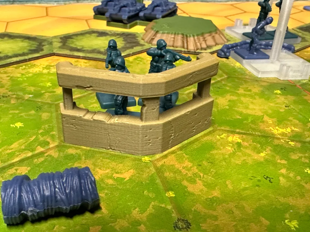 Bunker for Memoir 44 Hex Game - Free 3D Print Model - MakerWorld