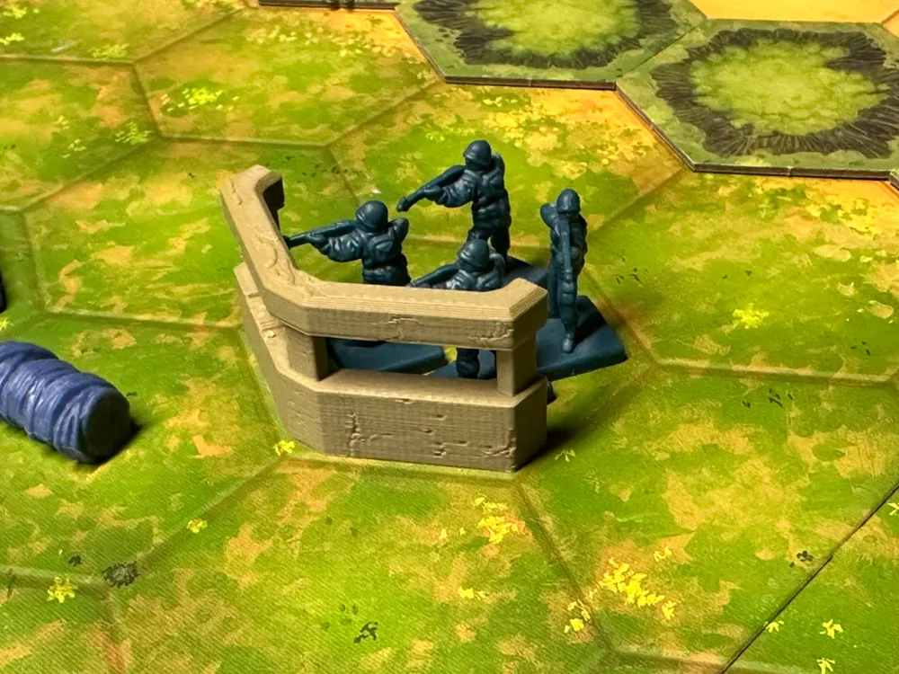 Bunker for Memoir 44 Hex Game - Free 3D Print Model - MakerWorld