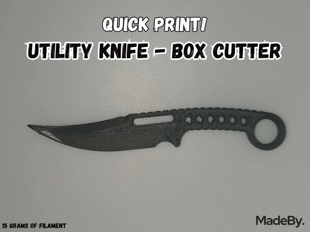 Utility Knife - Box Cutter - Free 3D Print Model - MakerWorld
