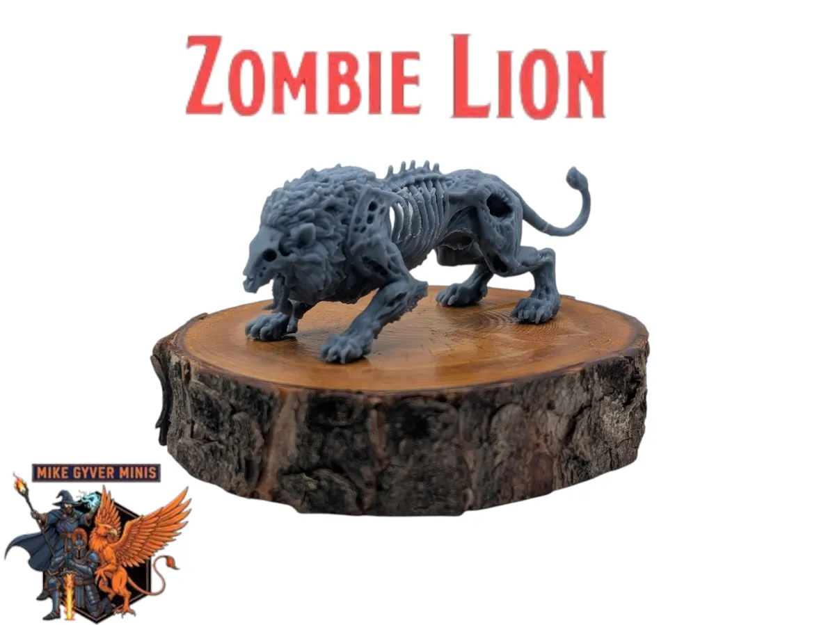 Zombie Lion - MGM Print-Ready Mini - Free 3D Print Model - MakerWorld