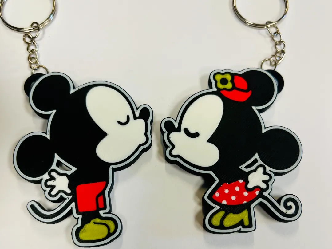 Mickey Mouse & Minnie Mouse keychain - Free 3D Print Model - MakerWorld