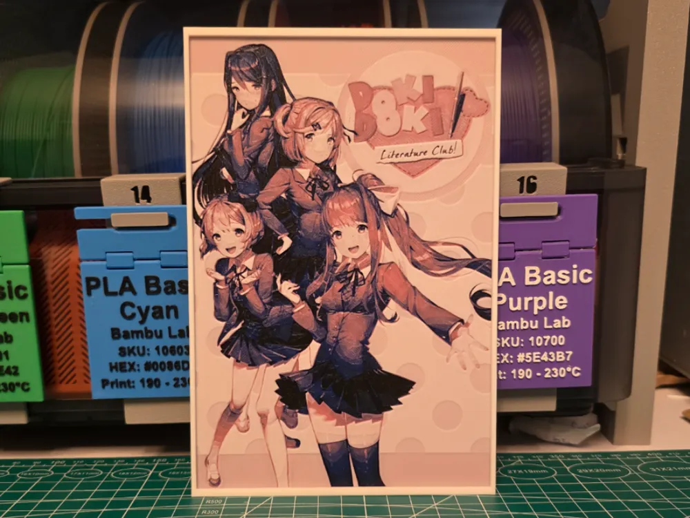 Doki Doki Literature Club Poster - Hueforge Art by Lumpy3D MakerWorld ...