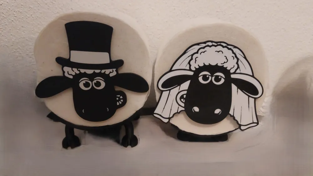 Bride and Groom Shaun the Sheep Toilet Paper - Free 3D Print Model ...