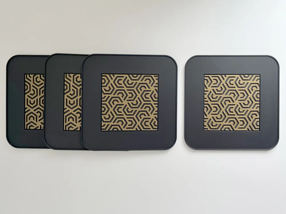 Modern Geometric Coaster Set - Free 3D Print Model - MakerWorld