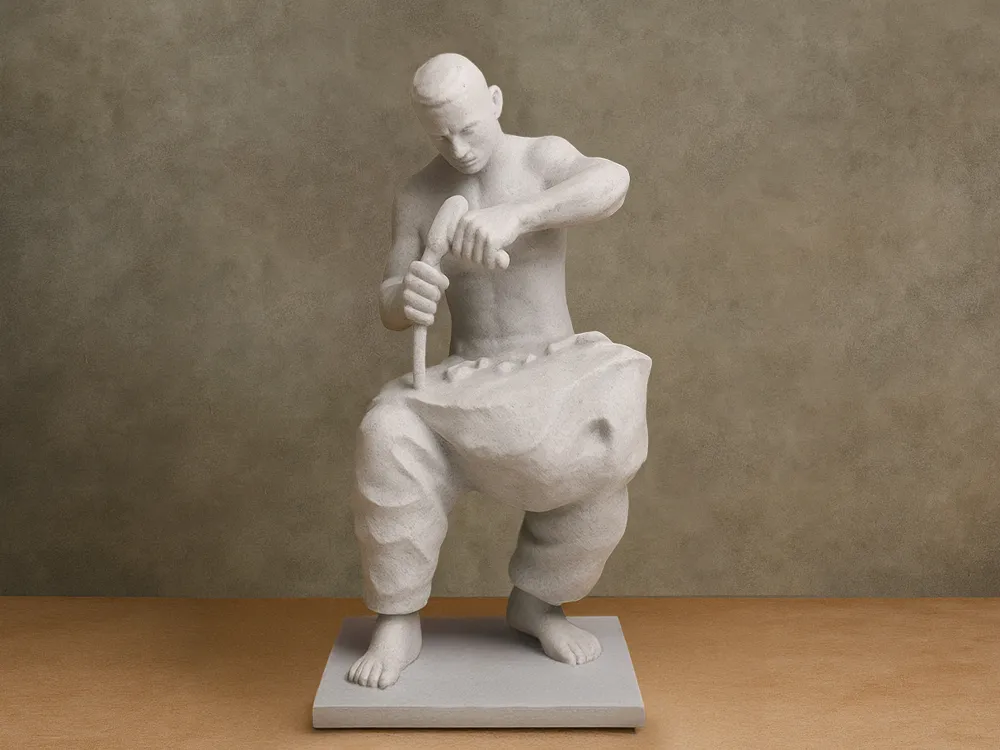 Self made man statue - Free 3D Print Model - MakerWorld