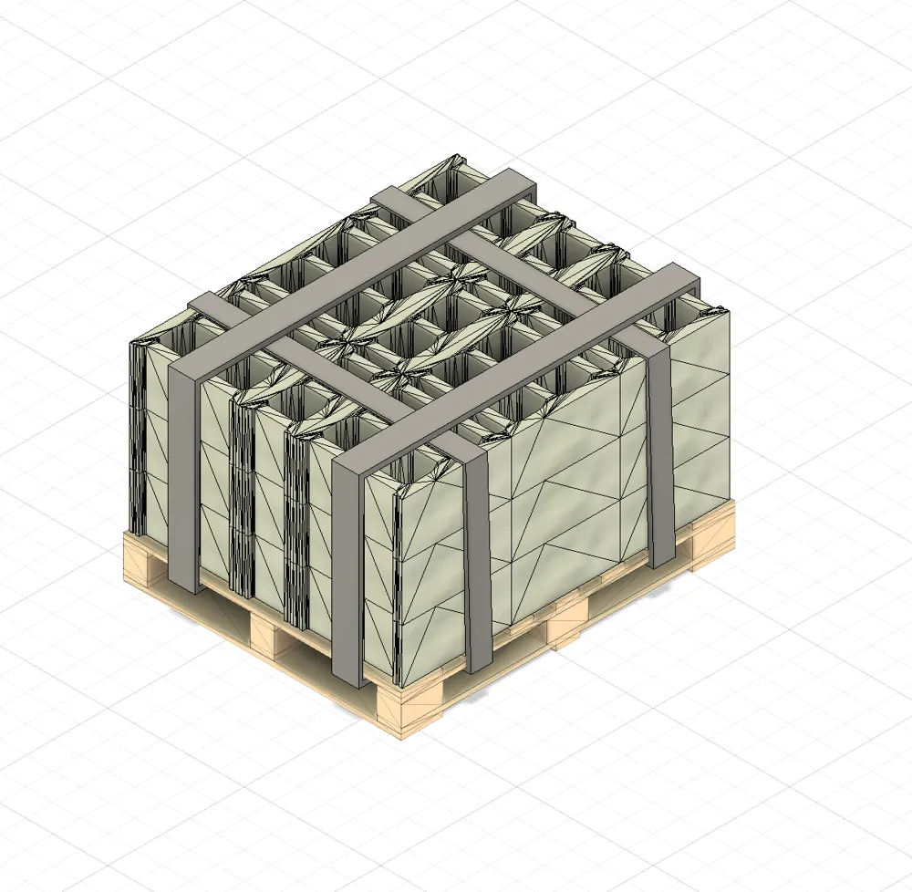 large pallet with cinder blocks for cyber brick - Free 3D Print Model - MakerWorld