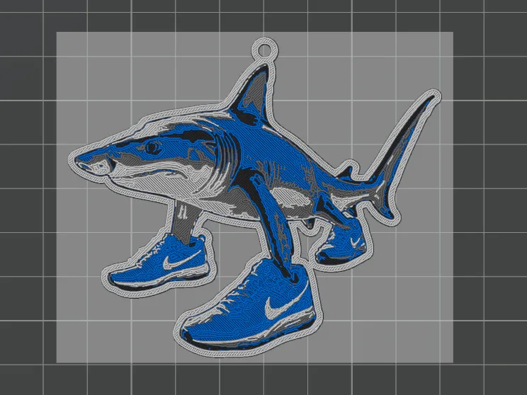 Tralalero Tralala Hueforge Keychain by Ania UliaszMakerWorld: Download ...