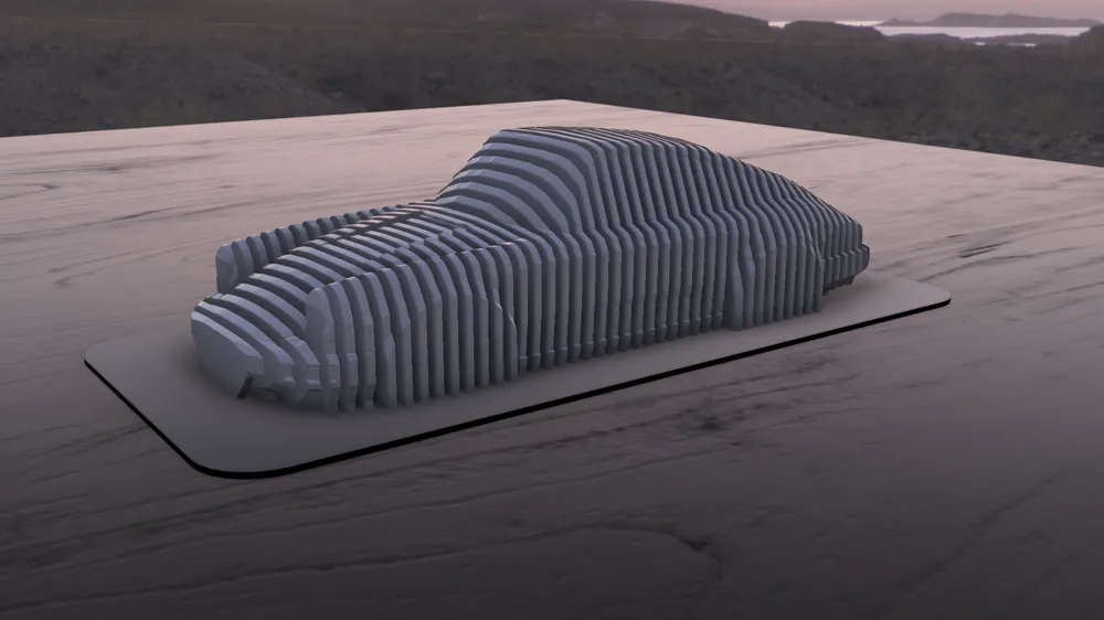 Porsche 911 classic layered sculpture by Lars Becker - MakerWorld