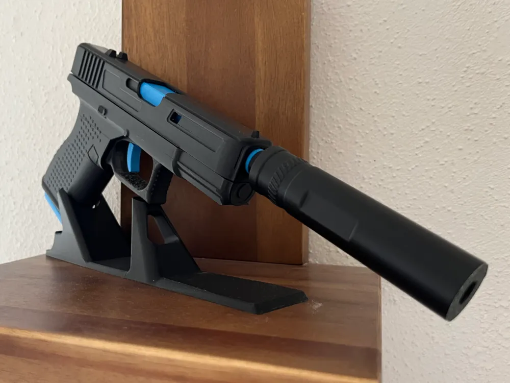 Glock 19 v10 Stand and silencer by RTX_Nitrox - MakerWorld