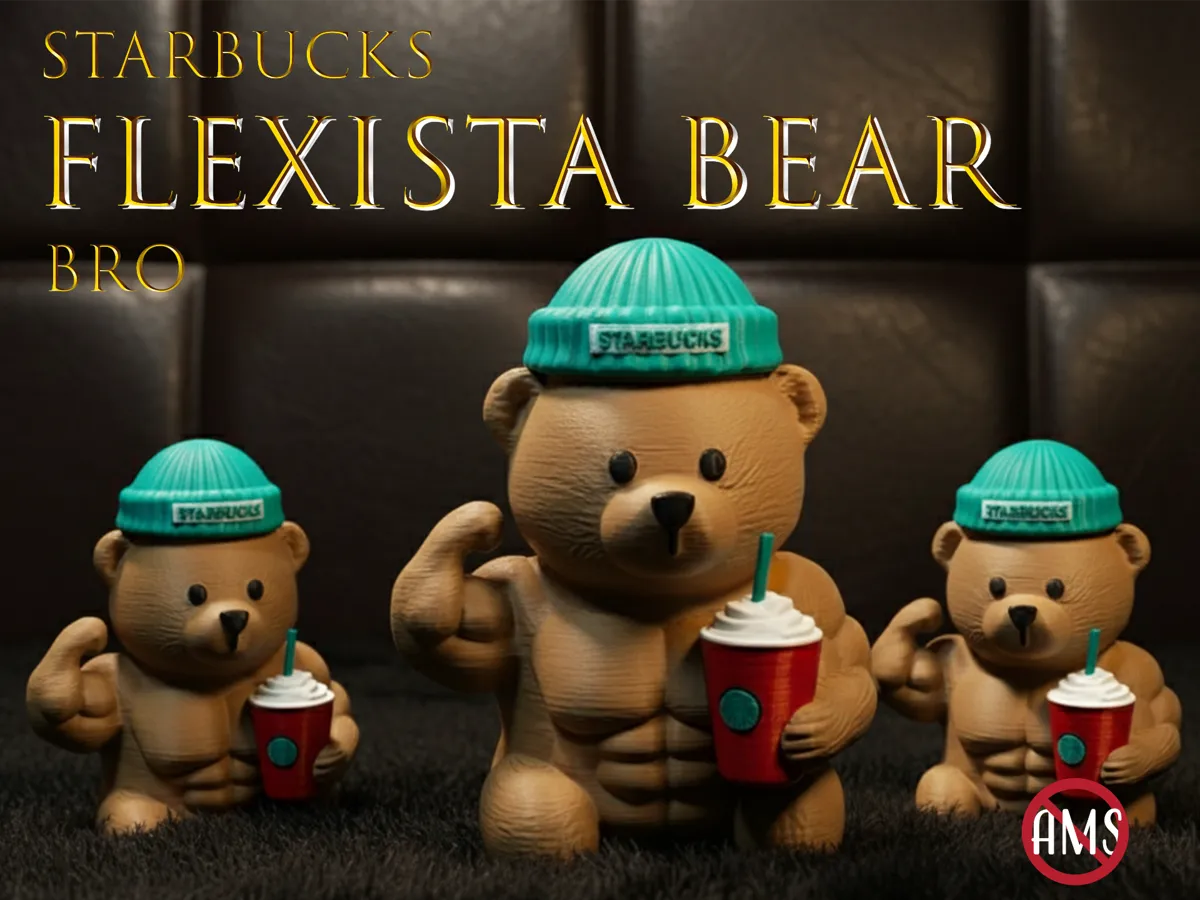 STARBUCKs Flexista Bear–The Swole Holiday Bearista - Free 3D Print ...