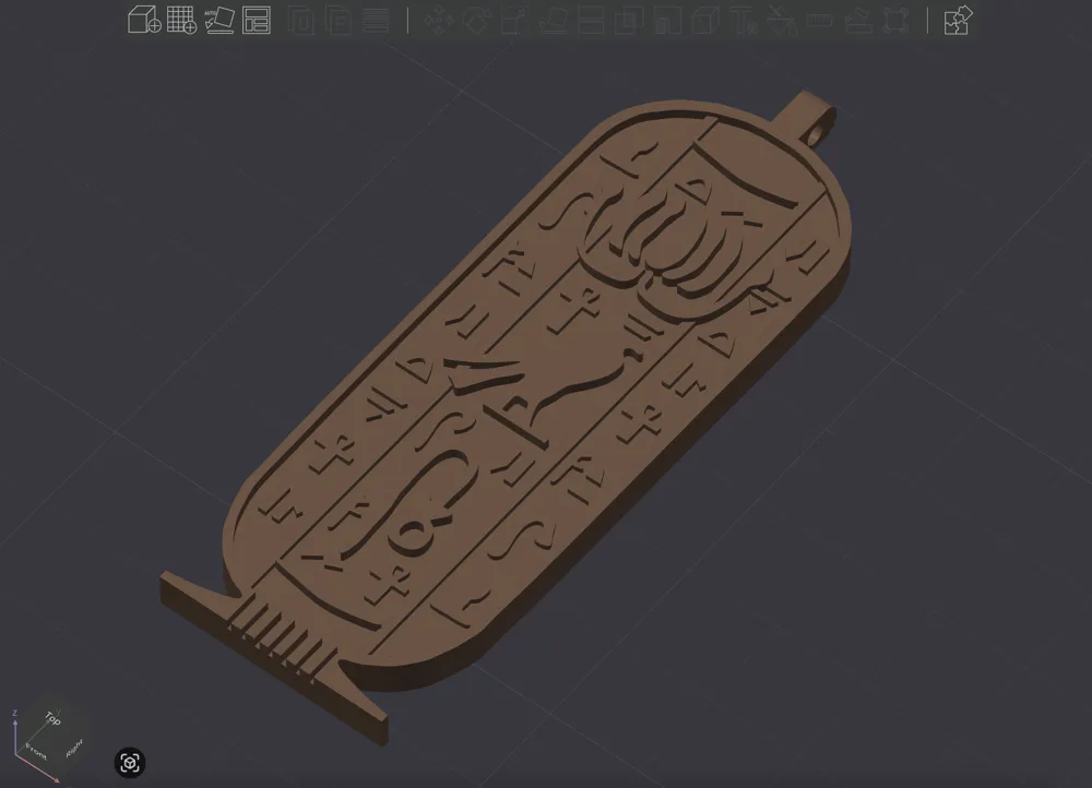Ancient Egyptian Cartouche – Hieroglyphic Pendant - Free 3D Print Model ...