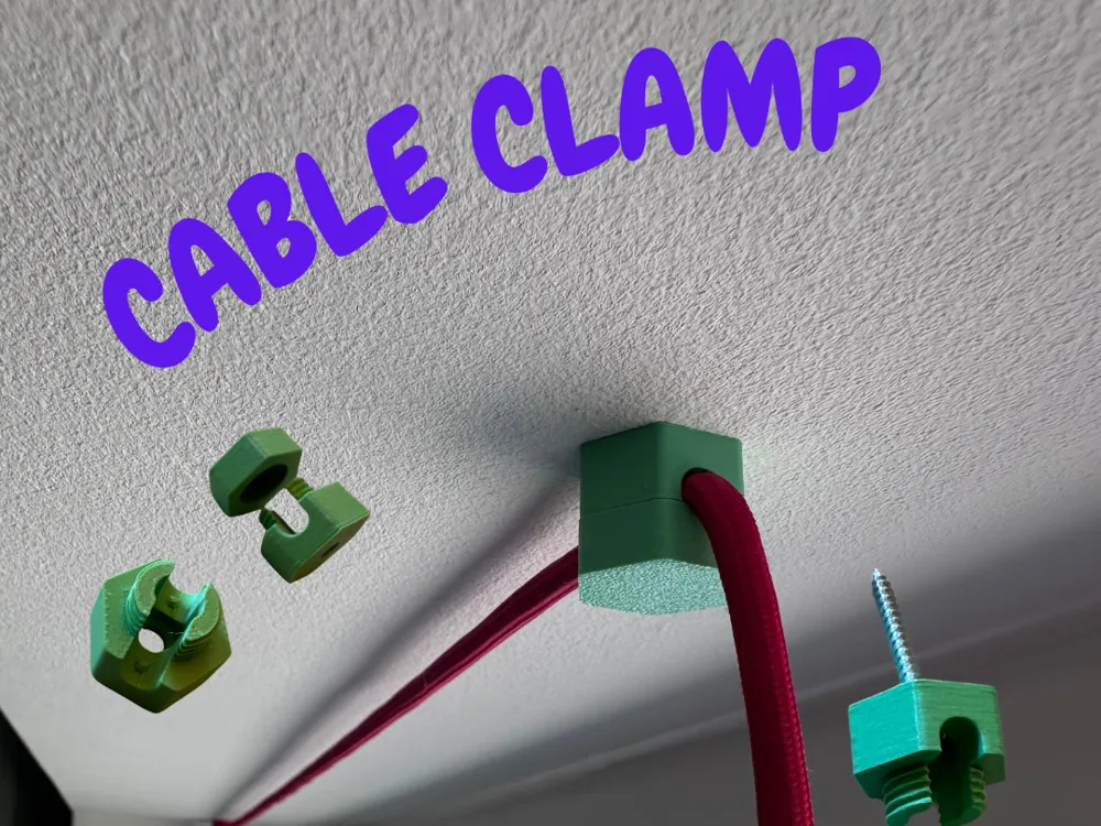 Cable Wall & Ceiling hook – Wire Mount Hex Version - Free 3D Print ...