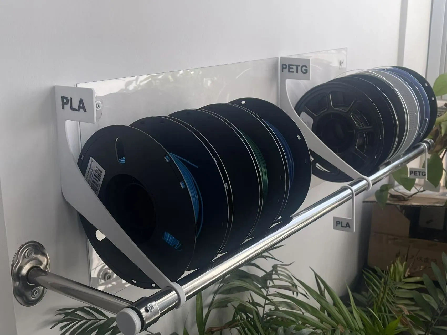 3D Printed Filament Spool Holder Custom Material Rack Universal Wall ...