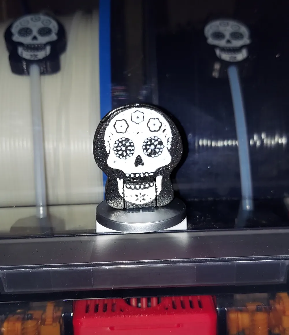 Sugar Skull Filament Duster / Cleaner For AMS by 3DTut - MakerWorld