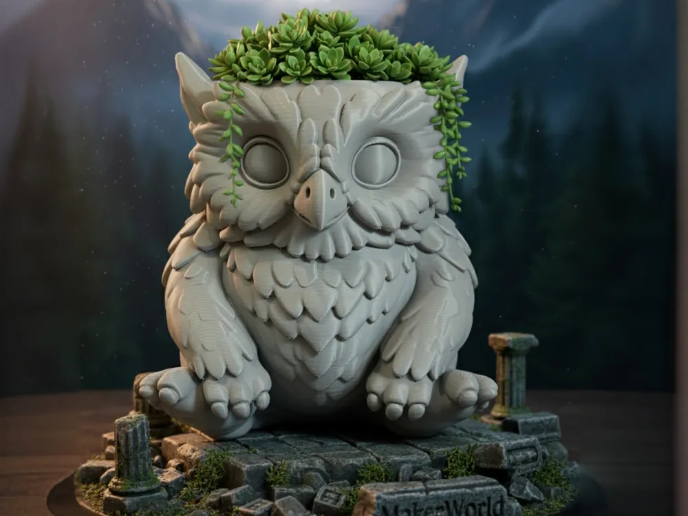 Chibi Owlbear Desk Container & Planter by Taylor MakerWorld: Download ...