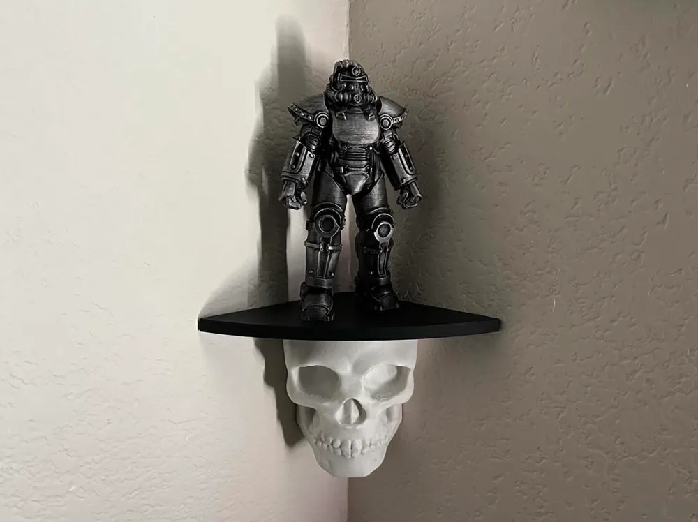 Gothic Skull Corner Shelf - Keyed Mounting Slots - Free 3D Print Model ...