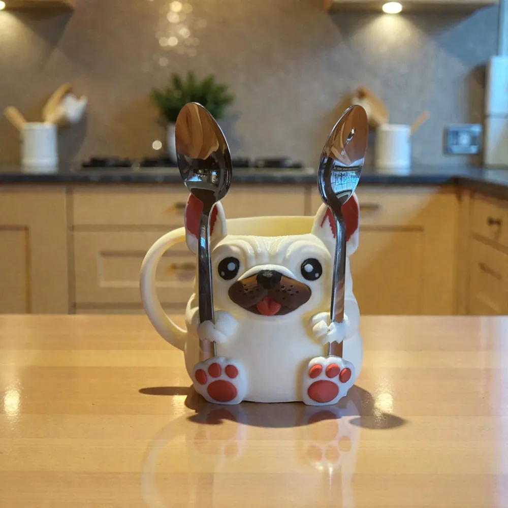 Cute French Bulldog Ice Cream Pint Holder - Free 3D Print Model ...