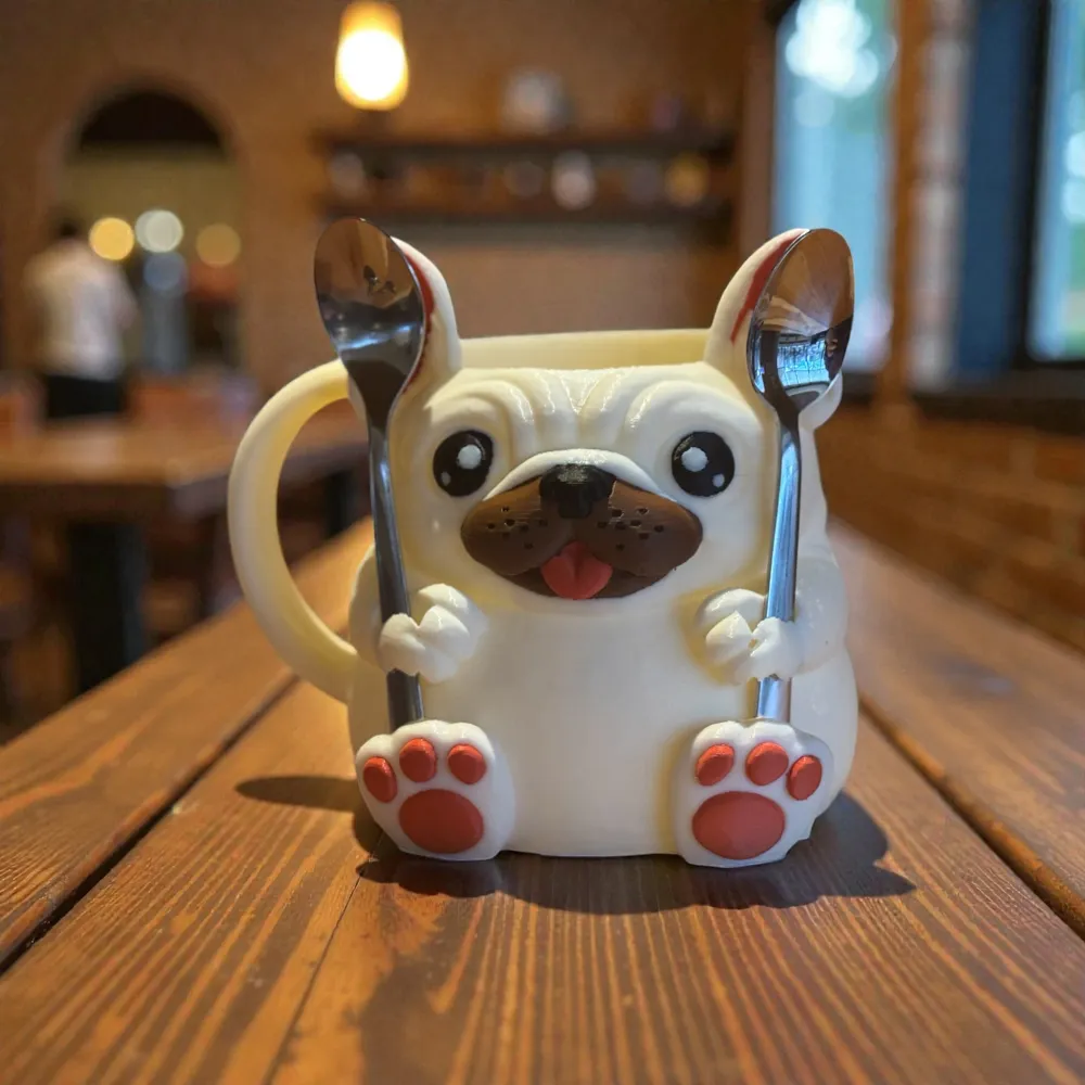 Cute French Bulldog Ice Cream Pint Holder - Free 3D Print Model ...