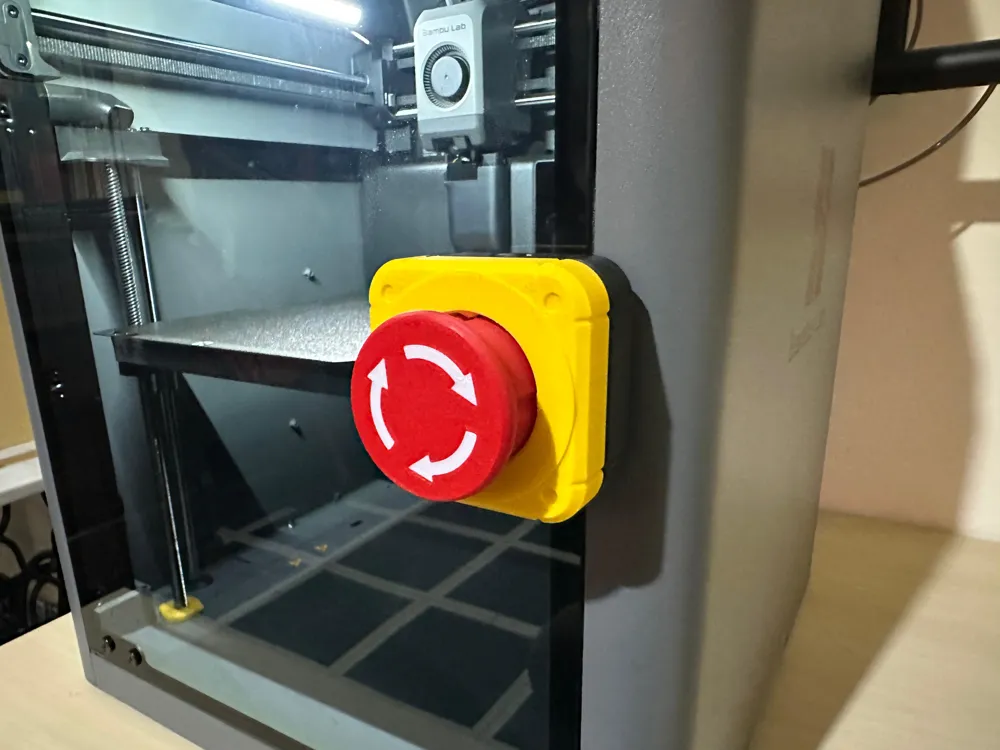 P2S Printer Door Knob Emergency Stop Button - Free 3D Print Model ...