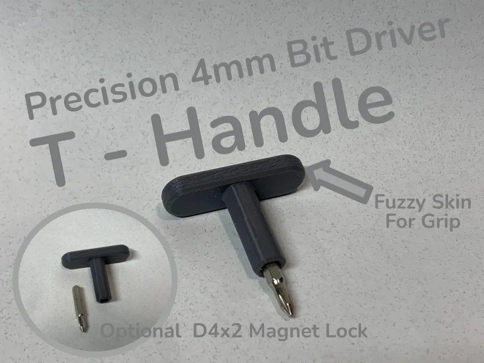 Precision 4mm Bit Driver (T - Handle) - Free 3D Print Model - MakerWorld