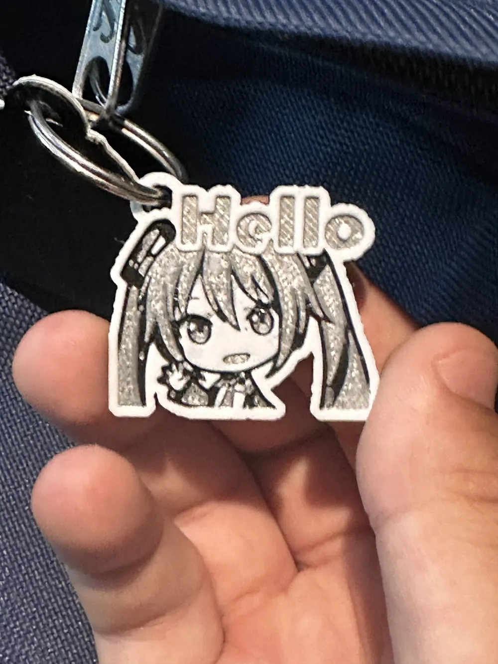 Miku HueForge Keychain (Project Sekai "Hello" Pin) by di0rgioMakerWorld ...