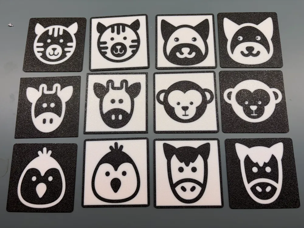High-Contrast Baby Animal Cards by Maddas - MakerWorld