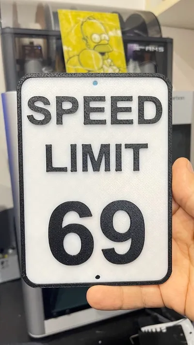 Speed limit 69 segnal 2d art by Eddy16 - MakerWorld