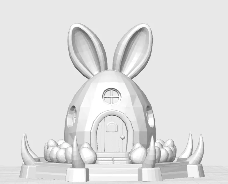 Easter bunny house with eggs - Free 3D Print Model - MakerWorld
