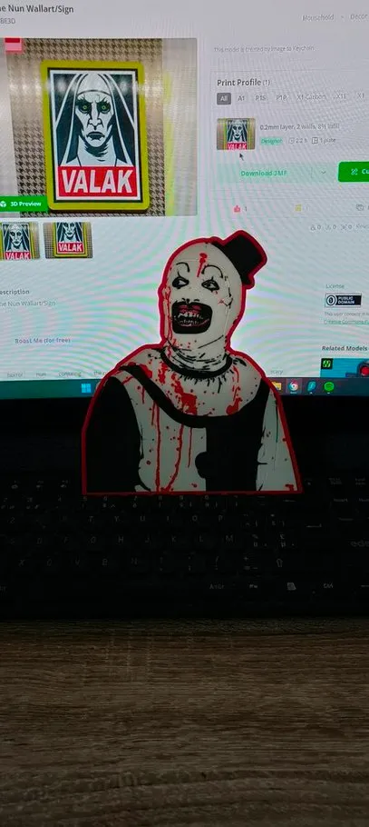 Art The Clown Wallart Sign By 3dprintsforyou Makerworld Download Free