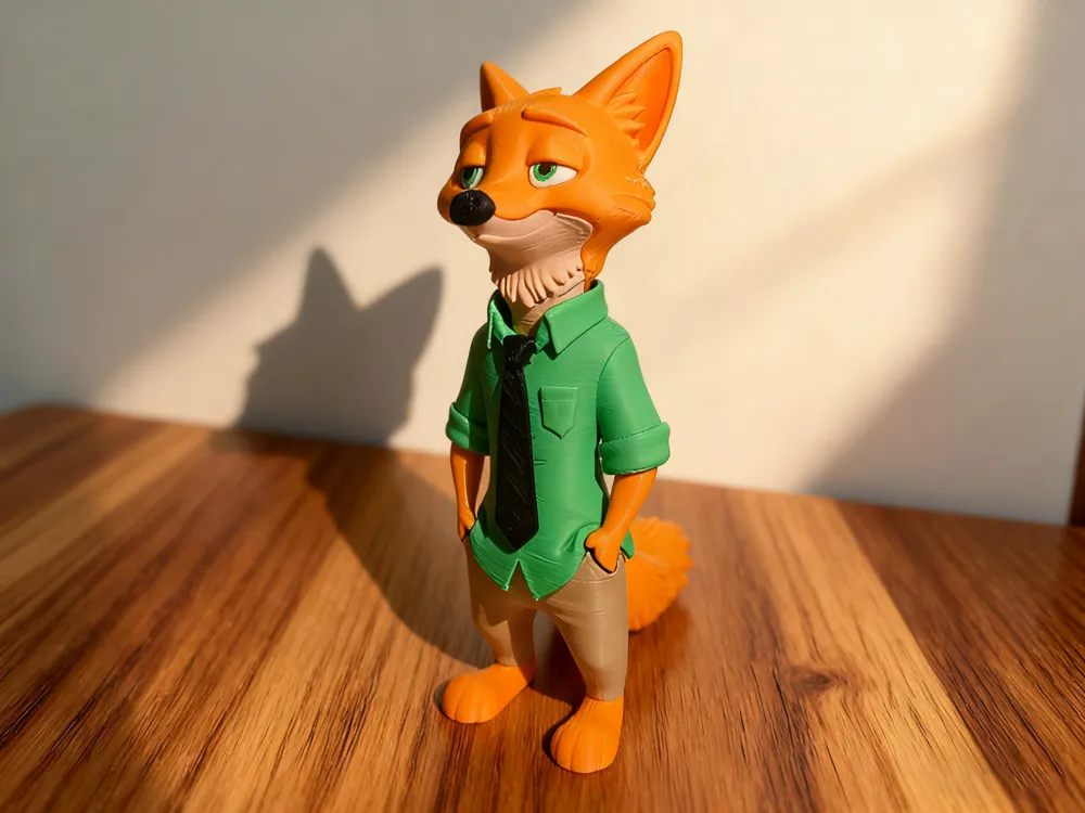 Zootopia Nick Fox multi-part print (no AMS needed) by 创意日常 MakerWorld ...