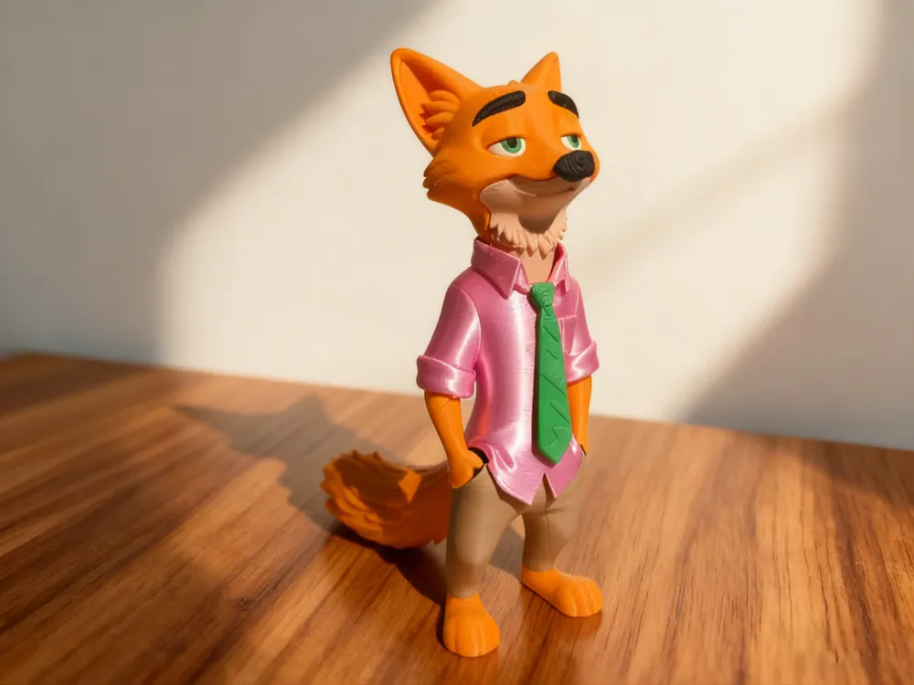 Zootopia Nick Fox multi-part print (no AMS needed) by 创意日常 MakerWorld ...