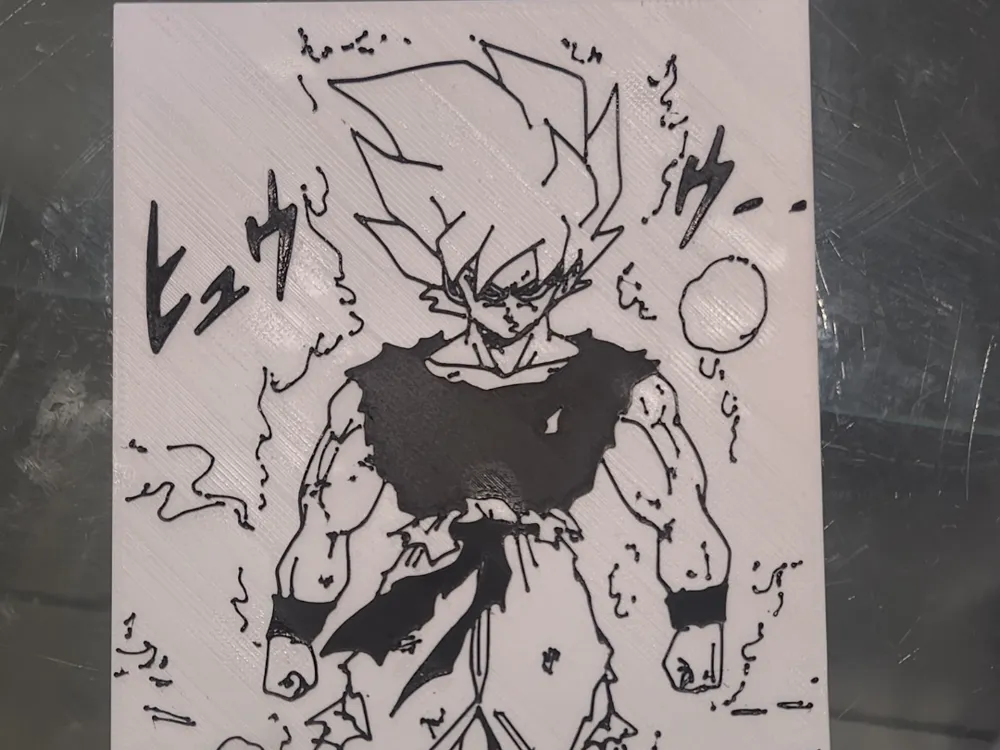 Goku Manga Drawing 2D by Tinto3D - MakerWorld